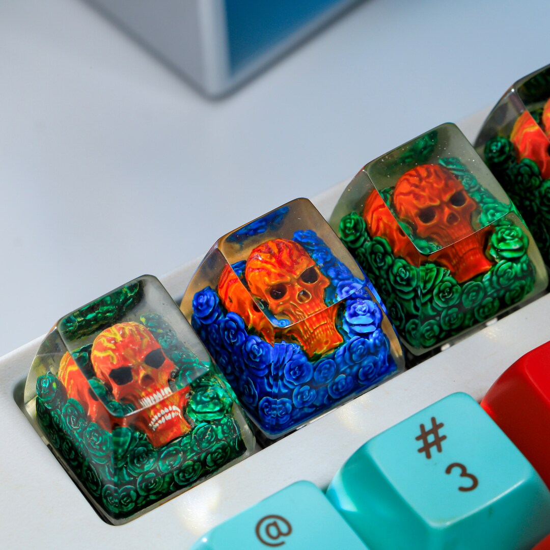 Havigift Customize Skull Keycap, Artisan Resin Keycap Handmade SA ...