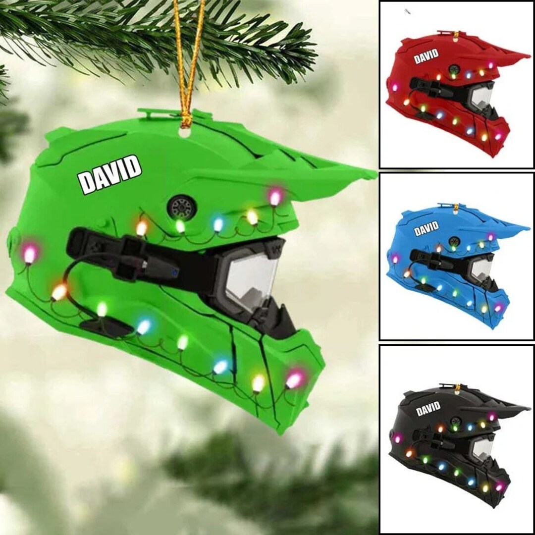 Personalized Snowmobile Helmet Christmas Ornament Snowmobile Helmet ...
