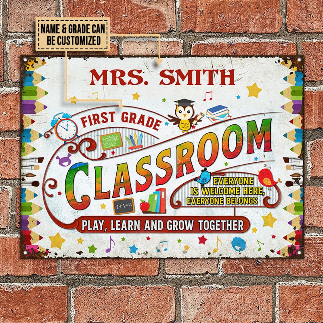 Personalized Welcome Sign for Classroom, Teacher Door Sign, Teacher ...