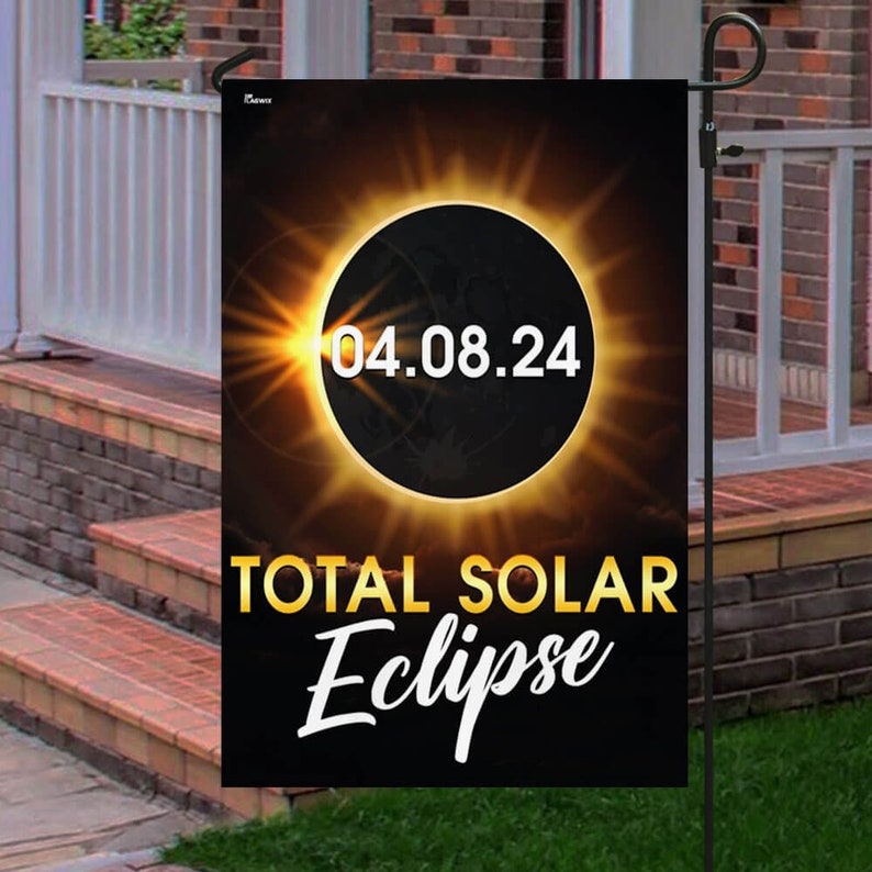 2024 Total Solar Eclipse Flag, Total Solar Eclipse Flag, Total Solar ...