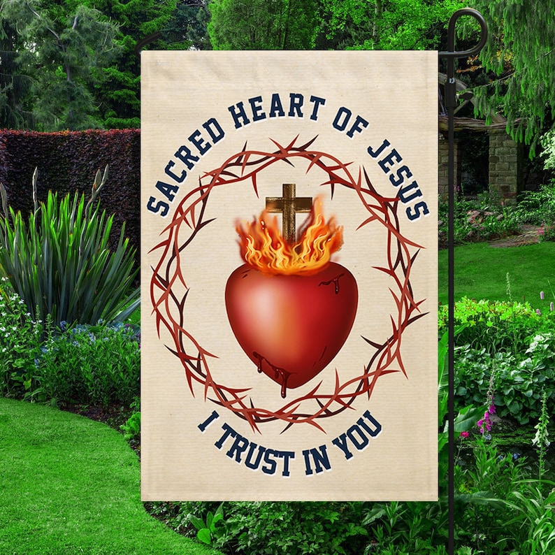 Sacred Heart of Jesus I Trust in You Catholic Flag, Jesus Flag, June ...