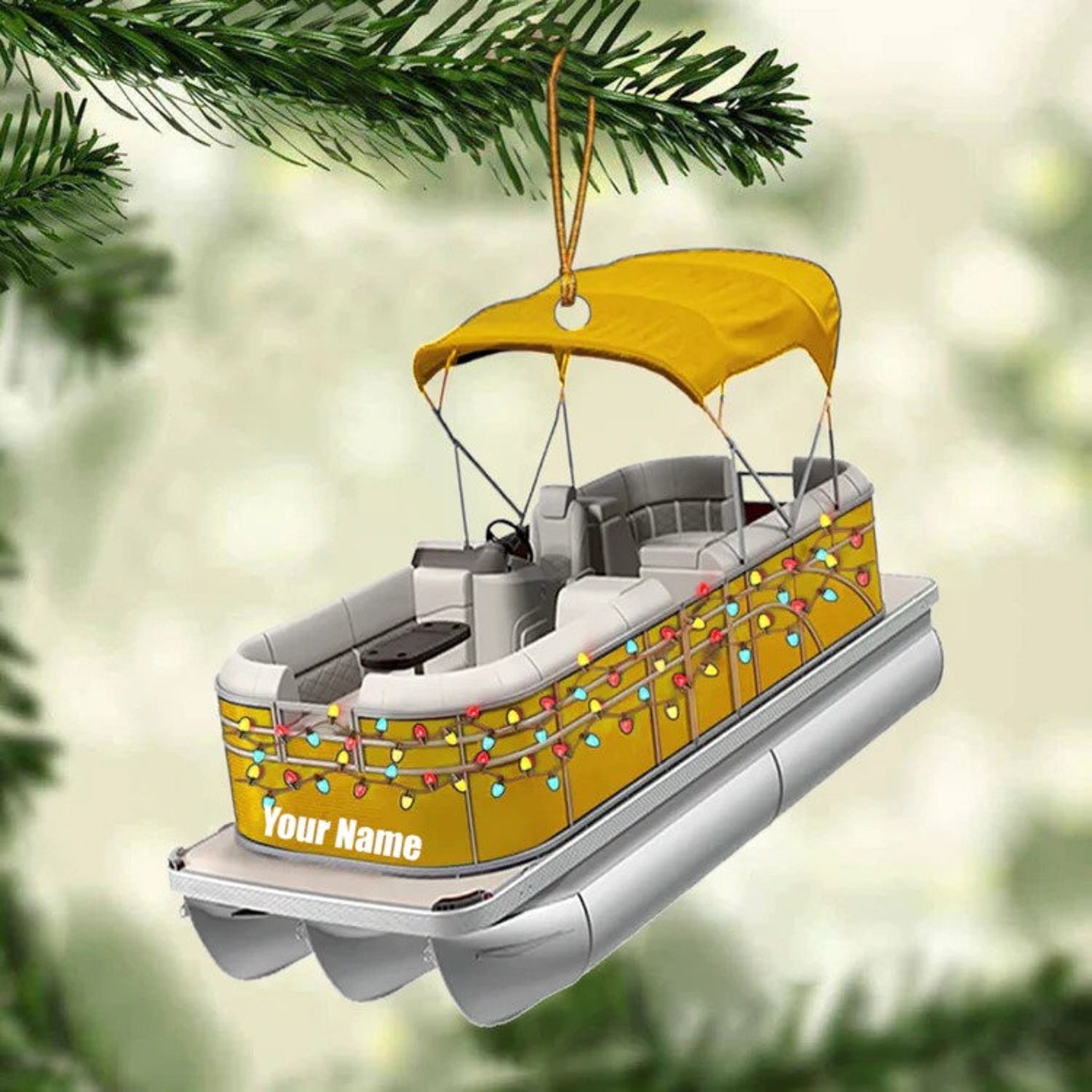 Personalized Pontoon Ornament Boat Ornament Tree Hanging Decor - Etsy