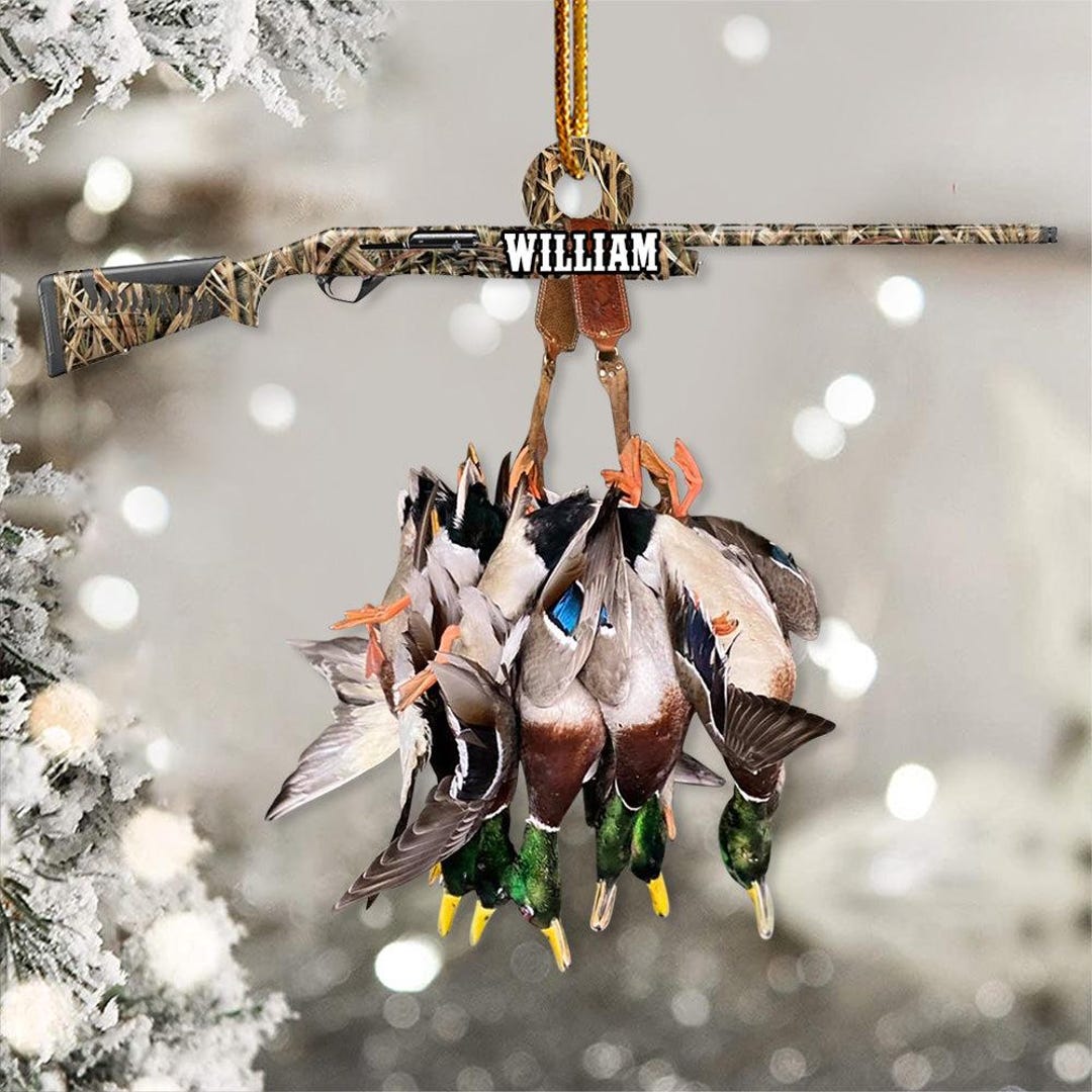 Personalized Duck Hunting Christmas Ornament, Duck Hunting Christmas ...