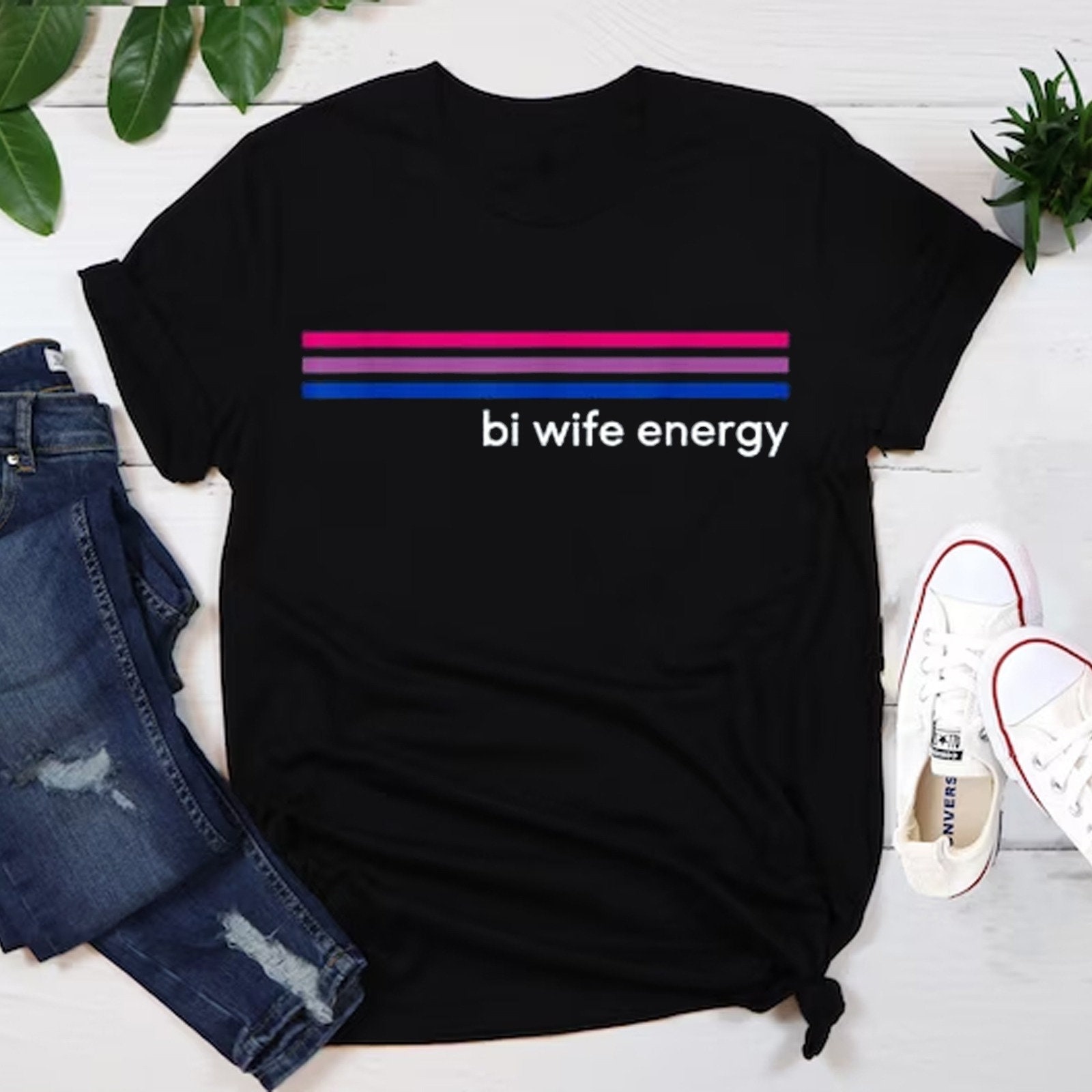 Bi Wife Energy Bisexual Pride Flag Bisexuality Lgbtq T Shirt Etsy