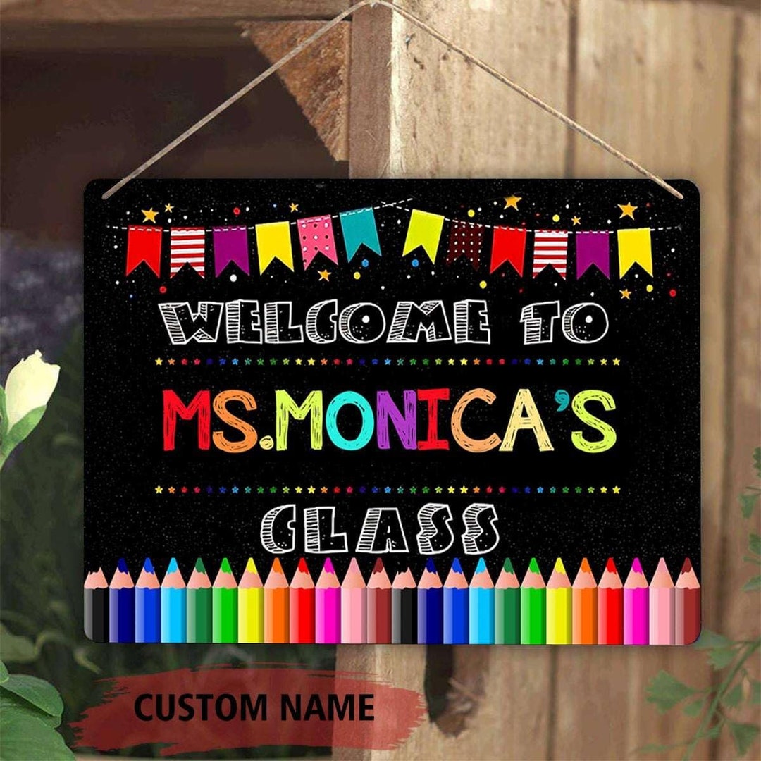 Personalized Welcome Sign for Classroom, Teacher Door Sign, Teacher ...
