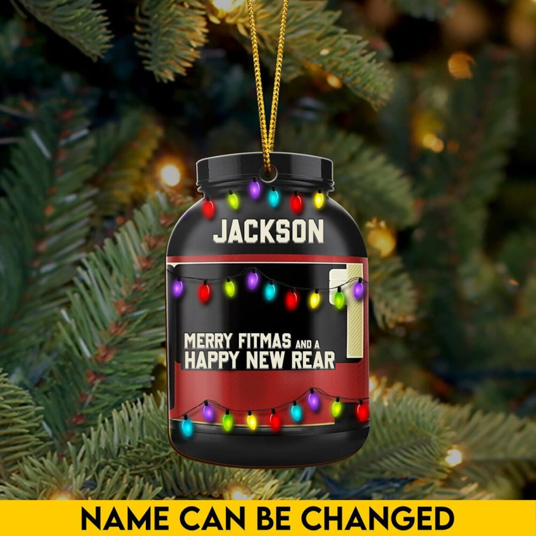Personalized Weightlifting Christmas Ornament, Gym Ornament, Gym ...
