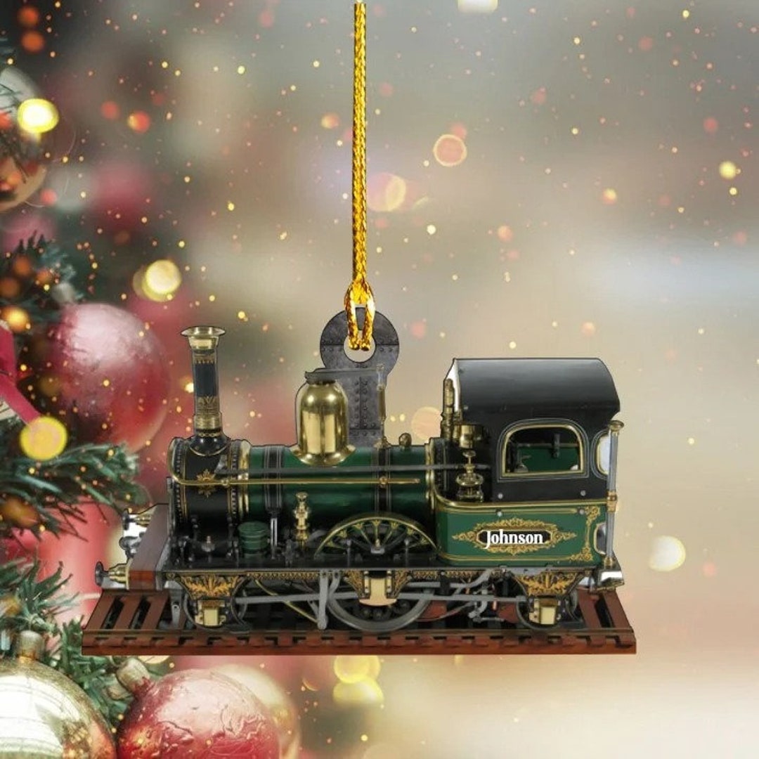 Railroader Ornament Personalized Train Christmas Ornament Custom Shaped ...