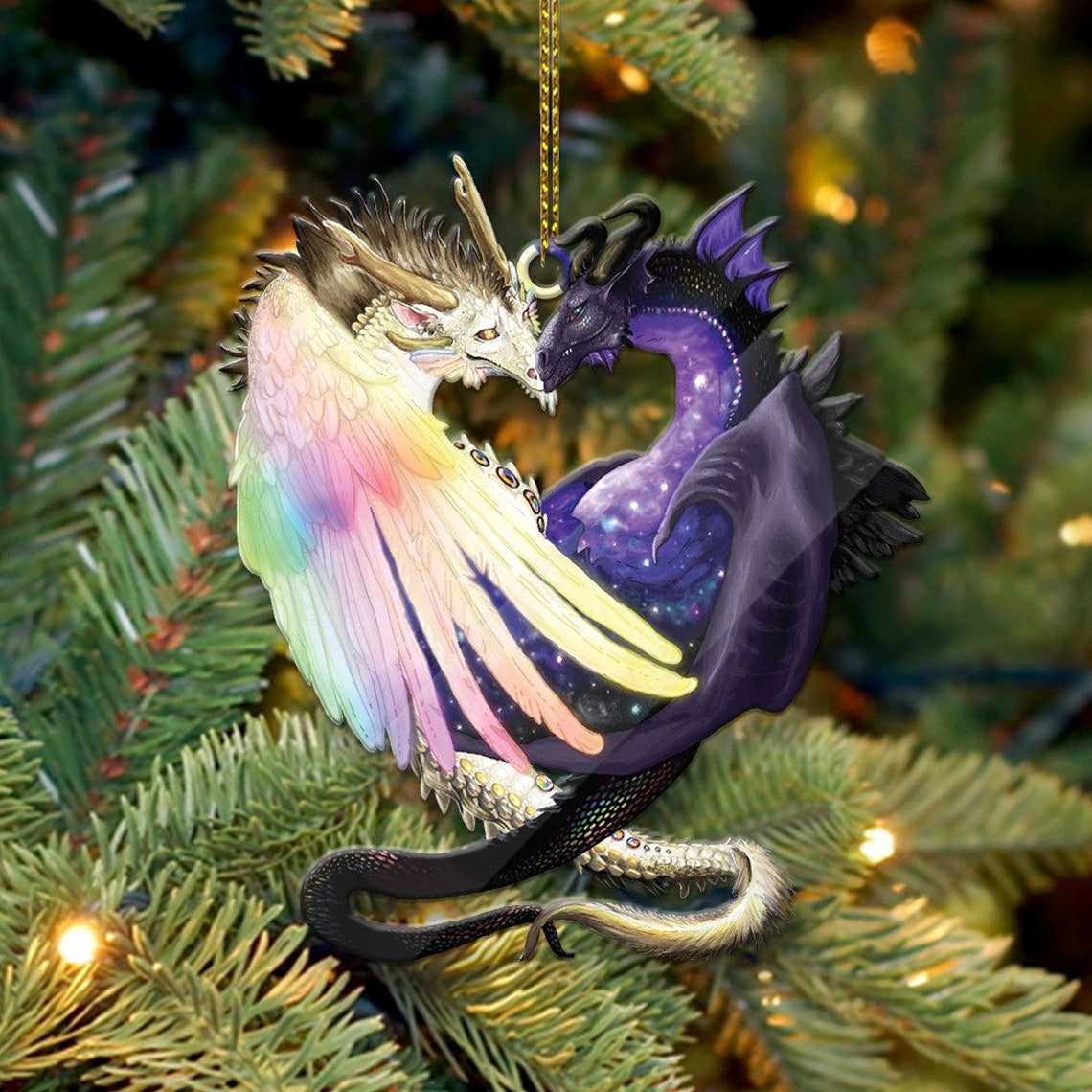 Couple Dragon Christmas Ornament Dragon Christmas Tree Ornaments Dragon ...