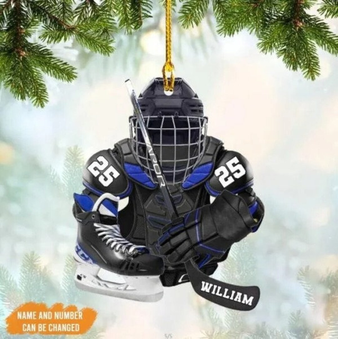 Personalized Ice Hockey Equipment Christmas Tree Ornament Custom ...