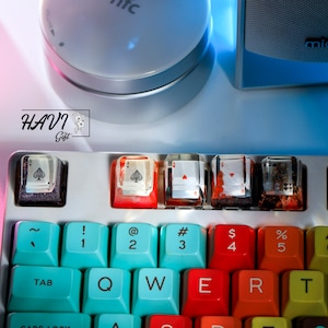 Havigift Customize Playing Cards Keycap, Artisan Resin Keycap Handmade ...