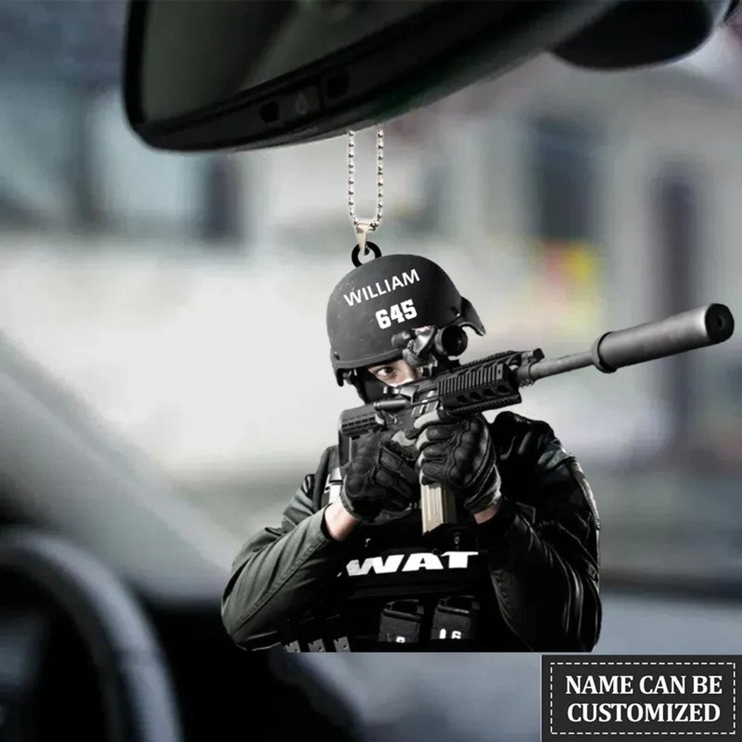 Personalized SWAT With Gun Ornament Shaped Acrylic Ornament for Police ...