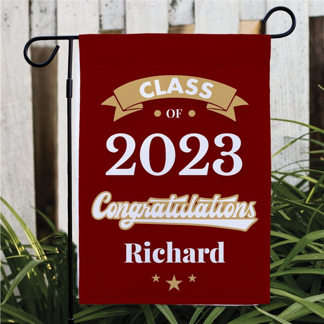 Personalized Class of Congratulations Flag Custom Graduation Garden ...