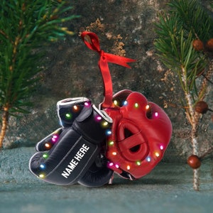 Boxing Gloves and Helmet Ornament Personalized Boxing Gloves Christmas ...