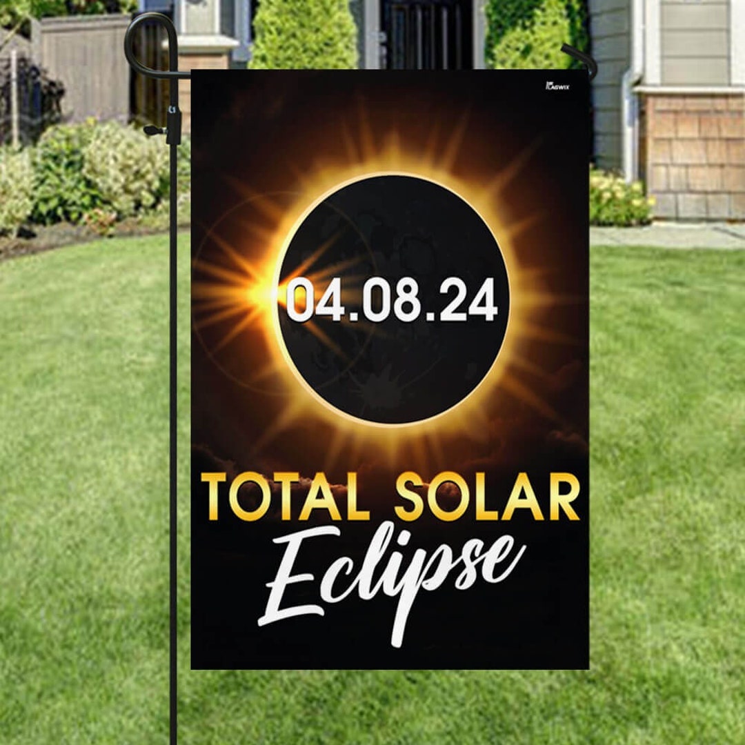 2024 Total Solar Eclipse Flag, Total Solar Eclipse Flag, Total Solar ...