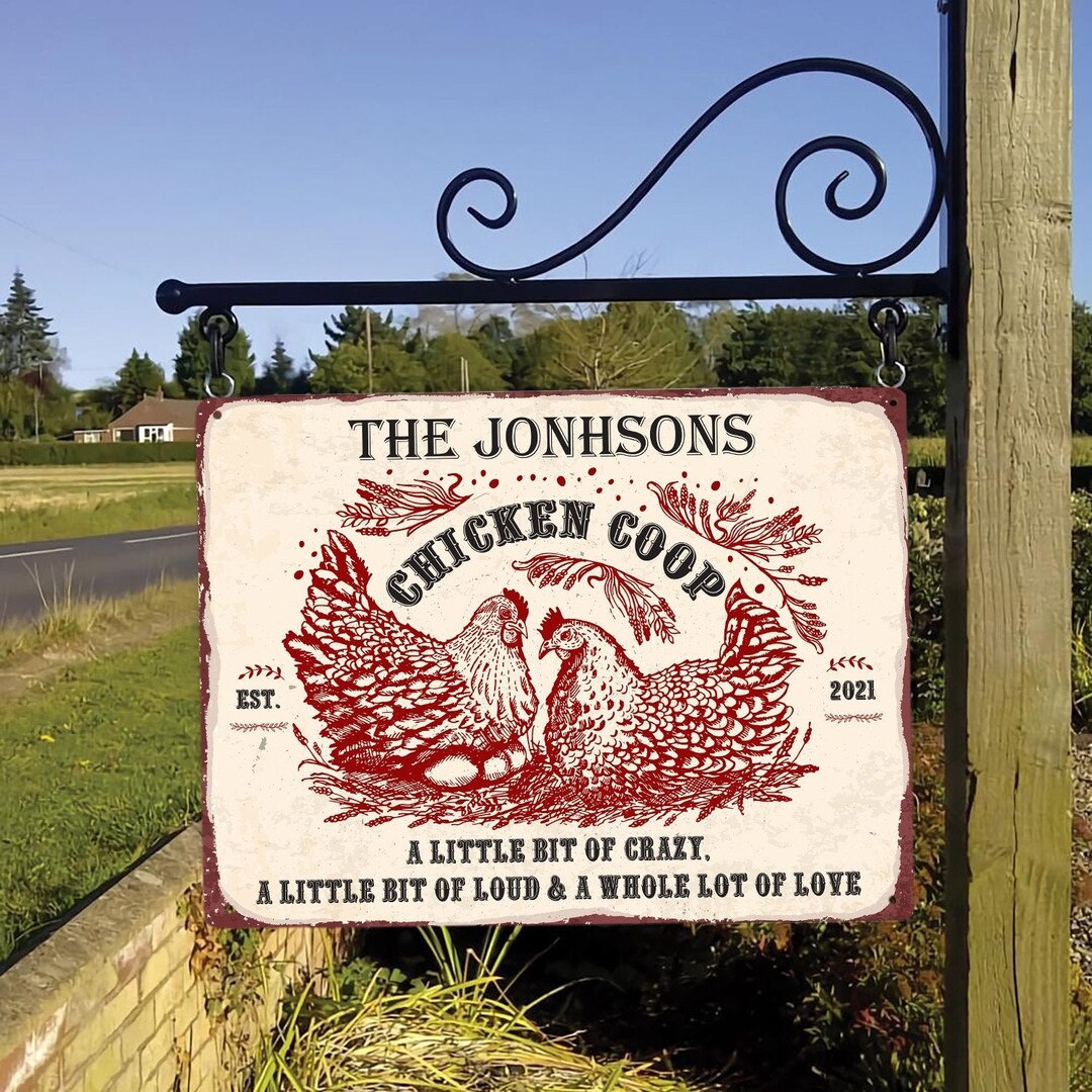 Personalized Chicken Coop Sign , A Little Bit of Crazy, Custom Farm ...