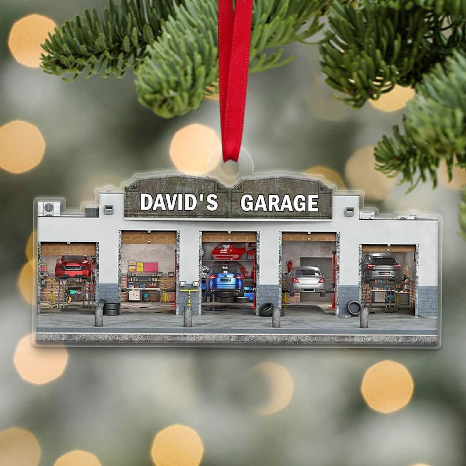 Mechanic Garage Shop Ornament Personalized Garage Shop Christmas ...