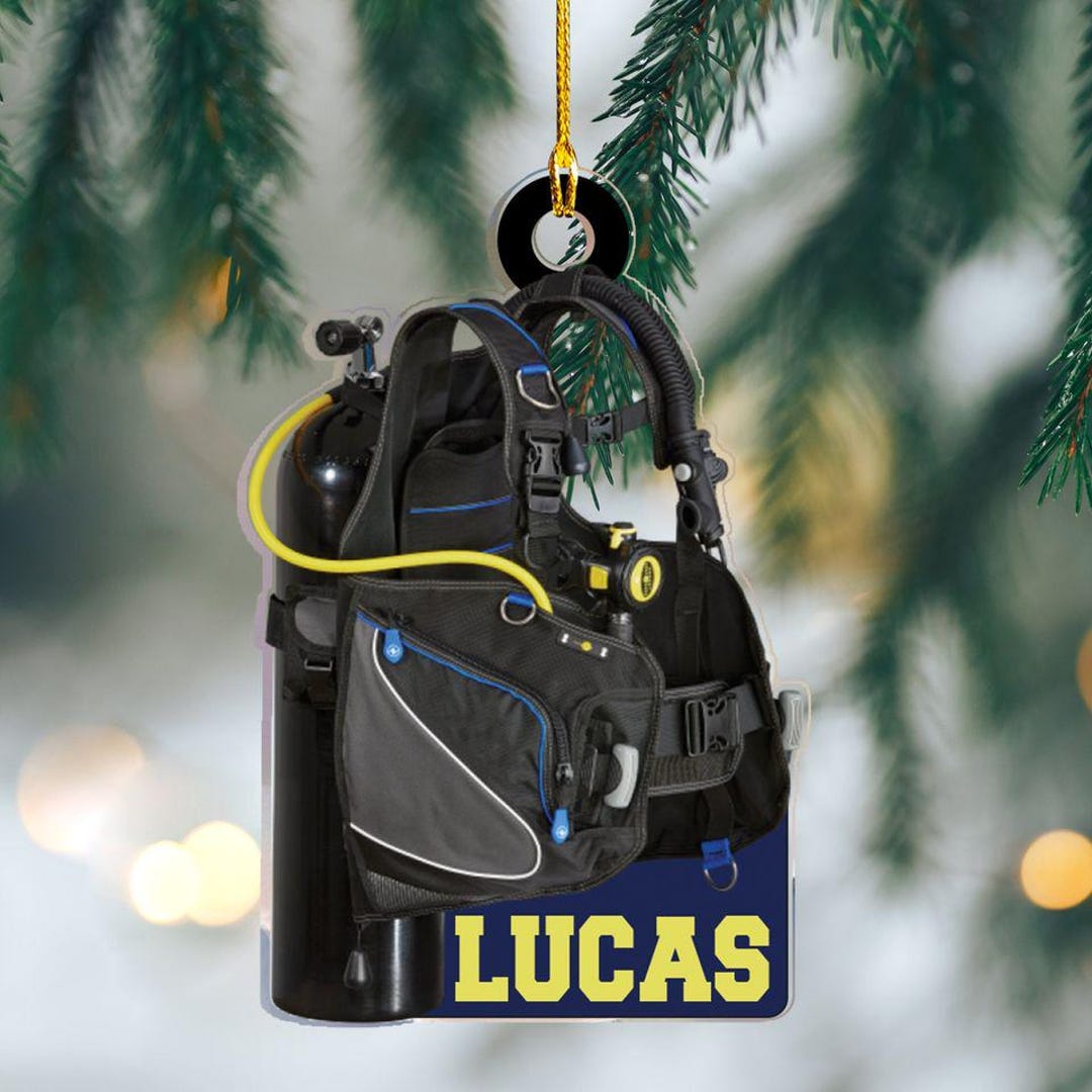 Personalized Scuba Diving Equipment Christmas Ornament, Scuba Diving ...