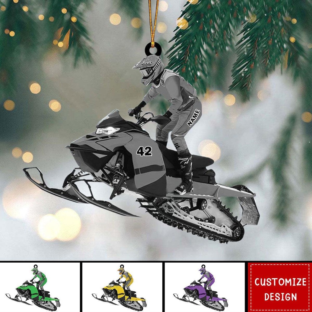 Personalized Snowmobile Christmas Ornament, Snowmobile Christmas ...