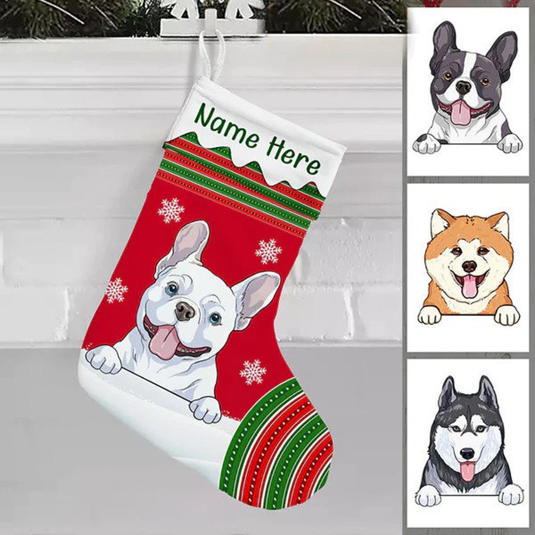 Personalized Dog Christmas Stocking Custom Dog Christmas Stocking Dog ...