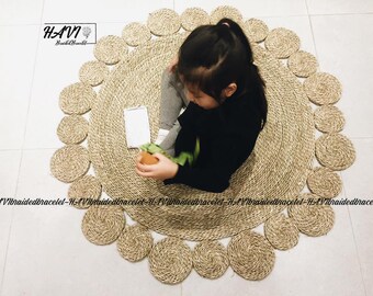 Woven Straw Floor Mat - Etsy