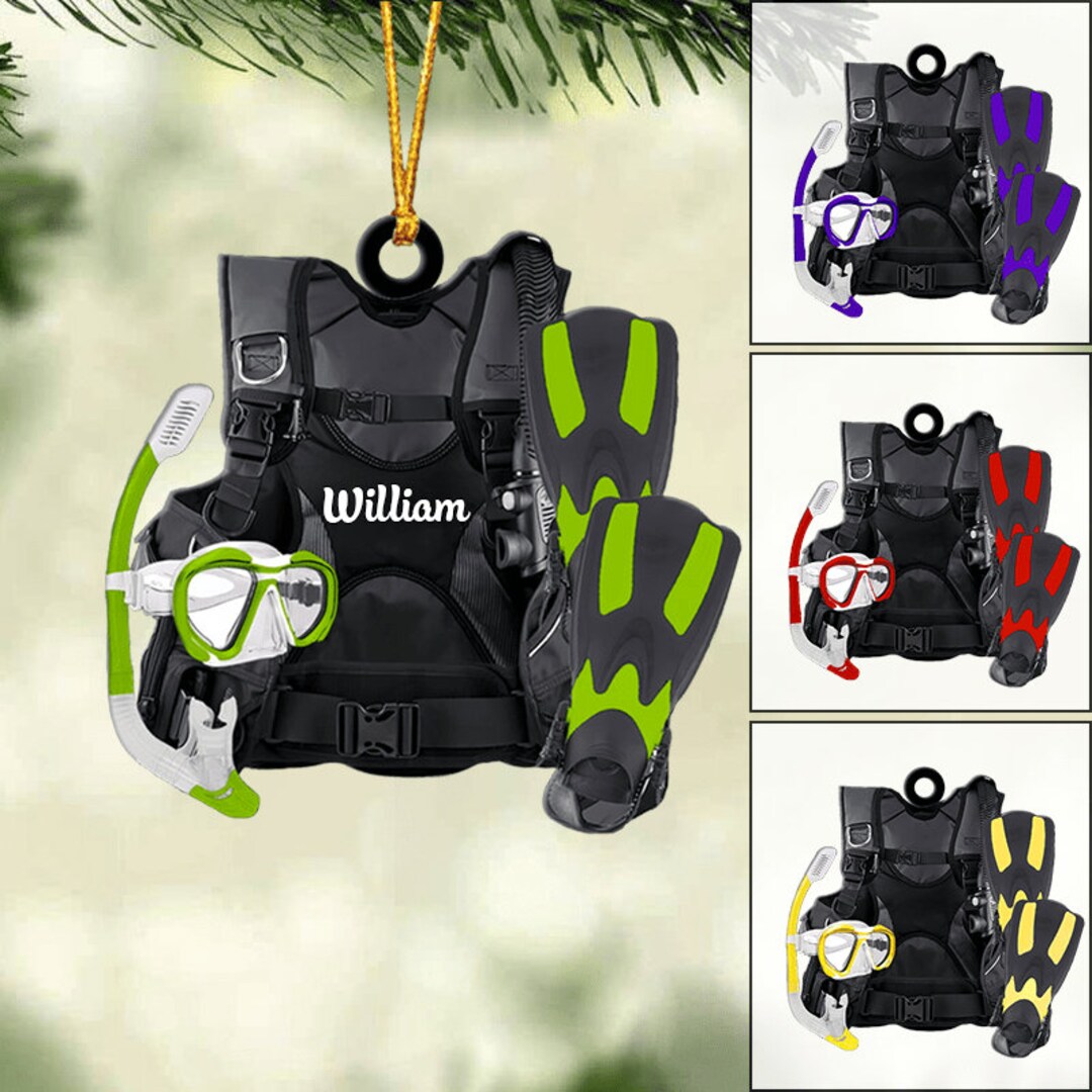 Personalized Scuba Diving Equipment Custom Shaped Ornament Gift for ...