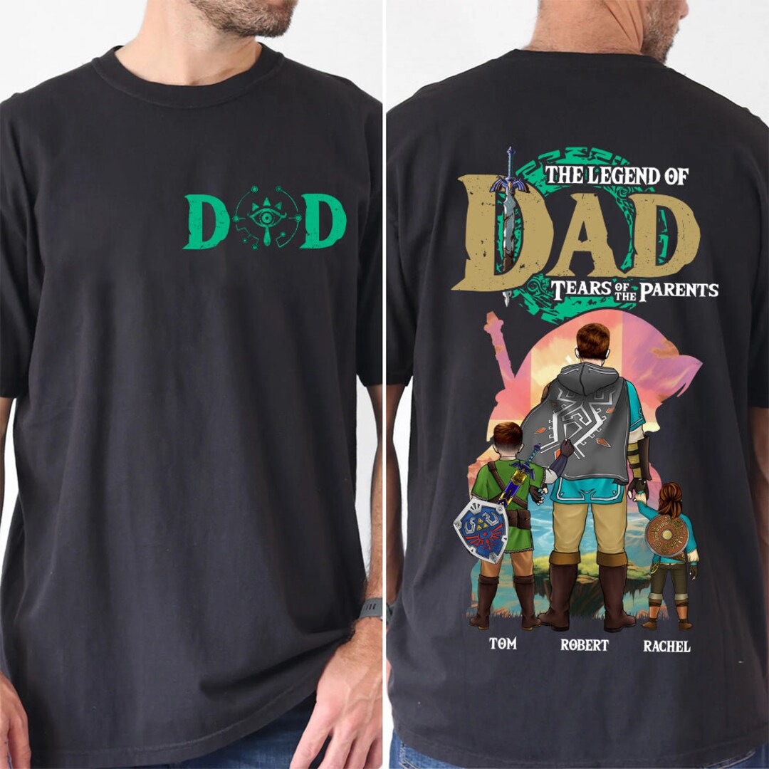 Personalized the Legend of Dad Shirt, Custom Kids Name, Dad and Kids ...