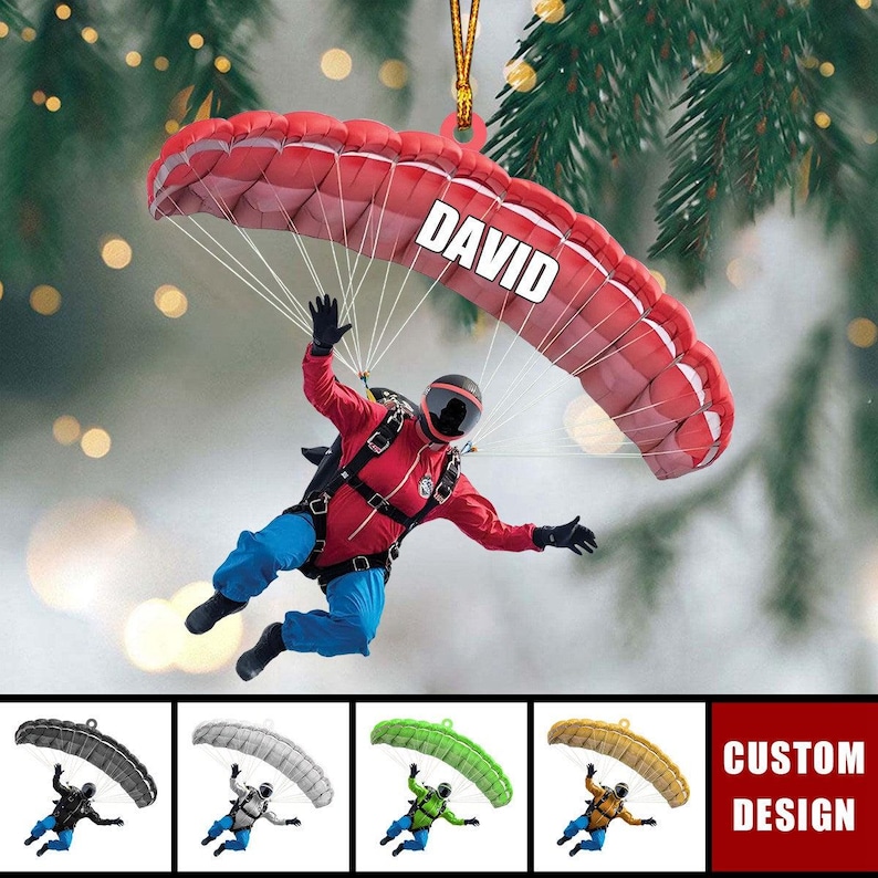Personalized Paragliding Christmas Ornament, Paragliding Ornament ...