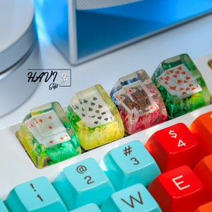 Havigift Customize Playing Cards Keycap, Artisan Resin Keycap Handmade ...