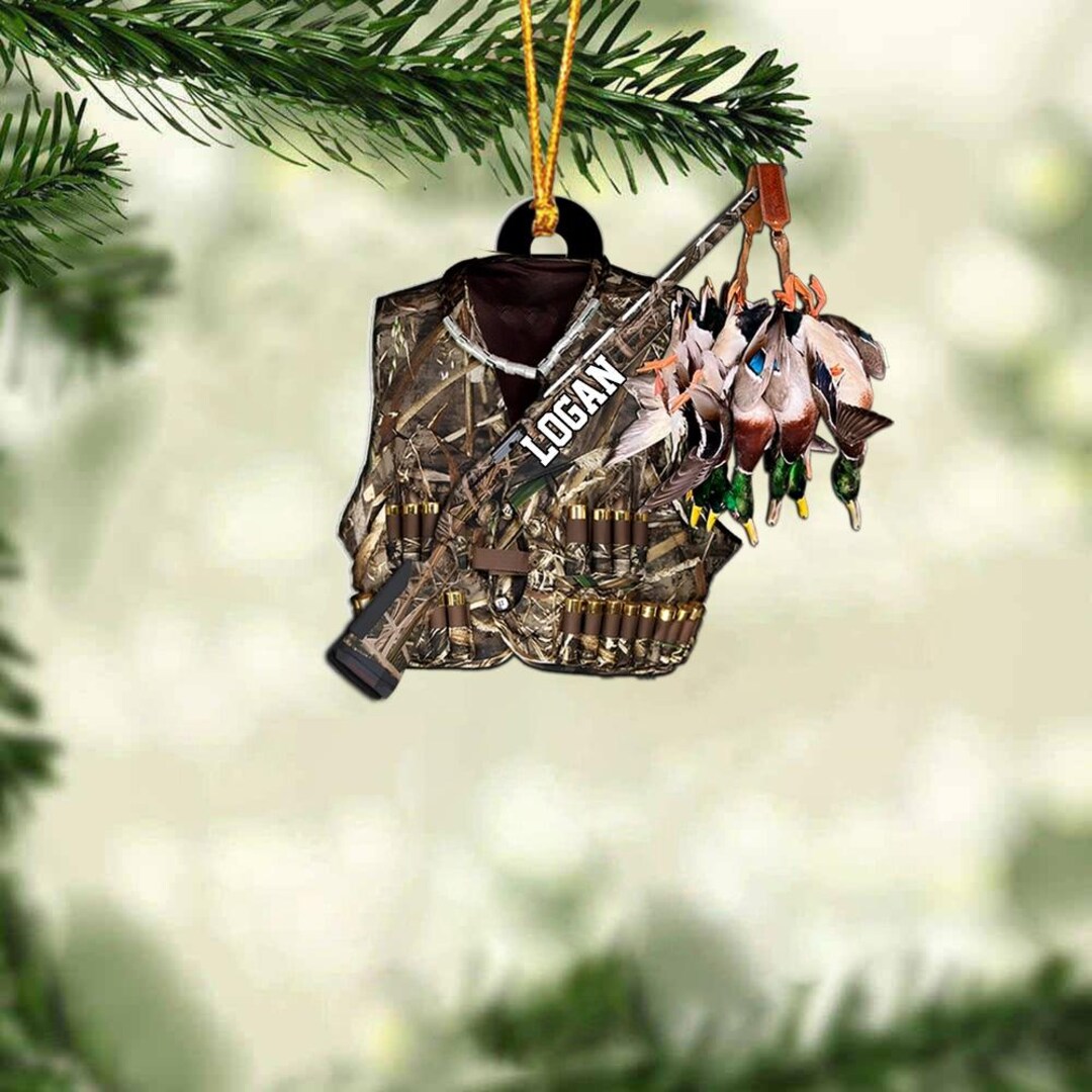 Personalized Duck Hunting Christmas Ornament, Duck Hunting Christmas ...