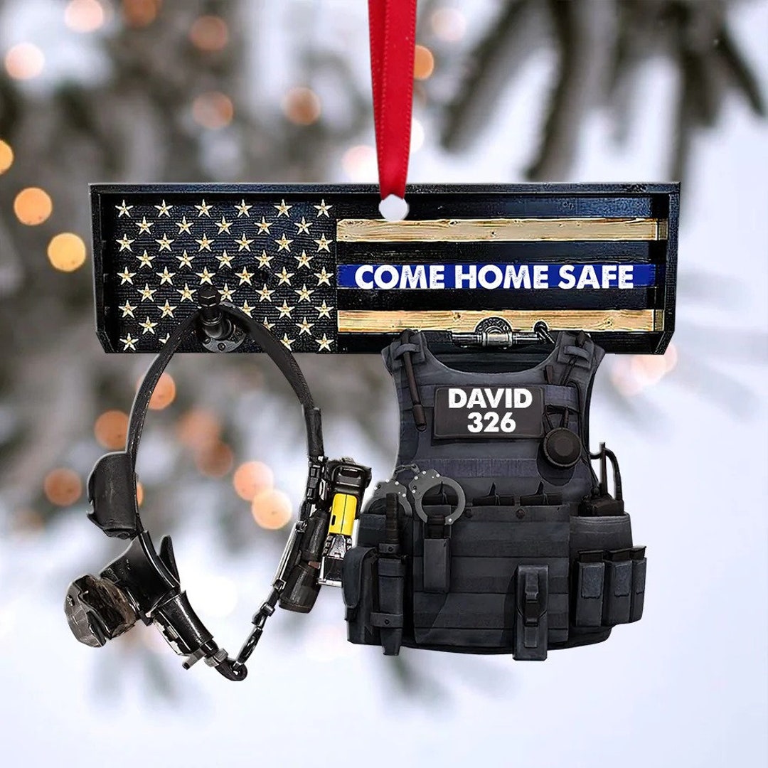 Come Home Safe Police's Uniform Personalized Christmas Ornament ...