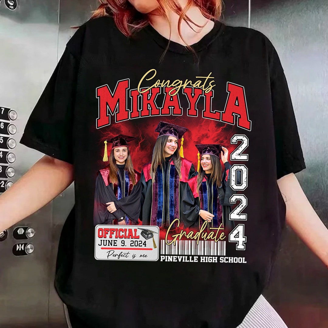 Personalized Graduation Bootleg Shirt, Class of 2024 T Shirt, Custom ...