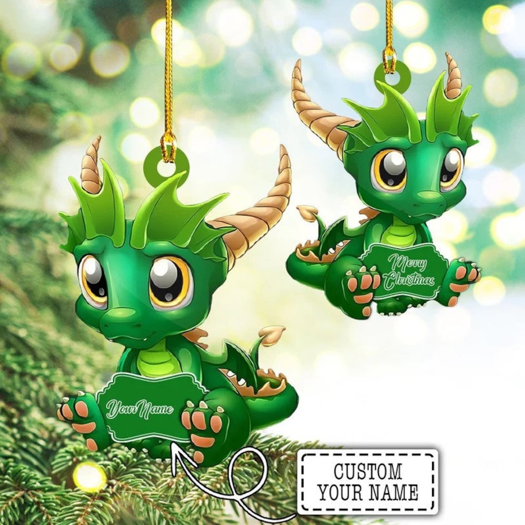 Personalized Baby Dragon Ornament, Christmas Gift for Dragon Lover, to ...