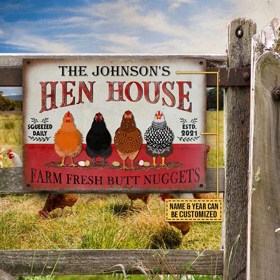 Personalized Chicken Hen House Fresh Customized Classic Metal Signs ...