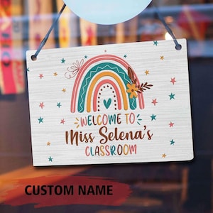 Personalized Welcome Sign for Classroom, Teacher Door Sign, Teacher ...