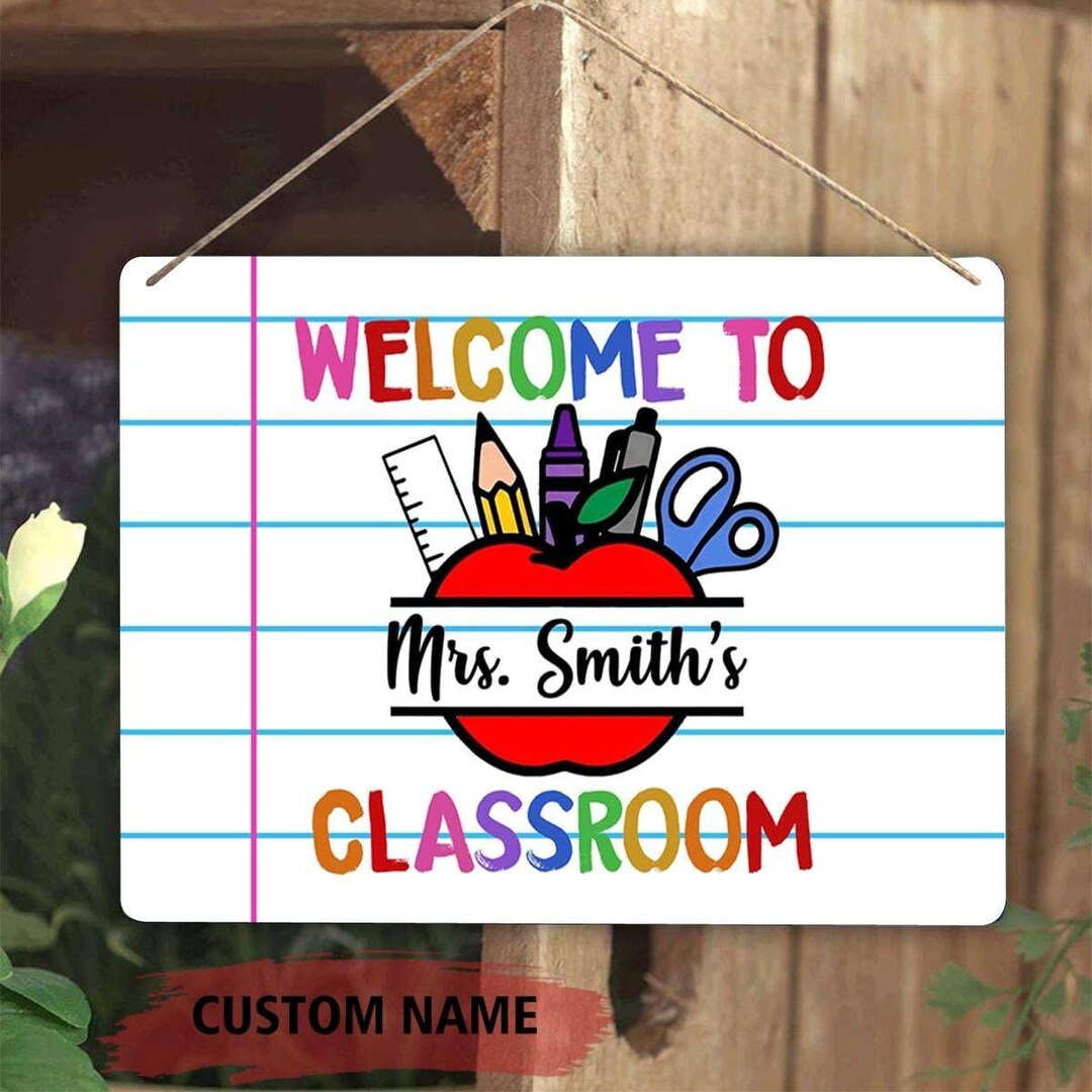 Personalized Welcome Sign for Classroom, Teacher Door Sign, Teacher ...