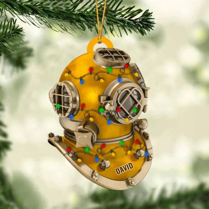 Personalized Scuba Diving Helmet Ornament Ornament Christmas - Etsy