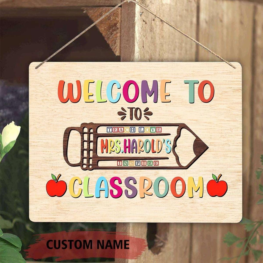 Personalized Welcome Sign for Classroom, Teacher Door Sign, Teacher ...