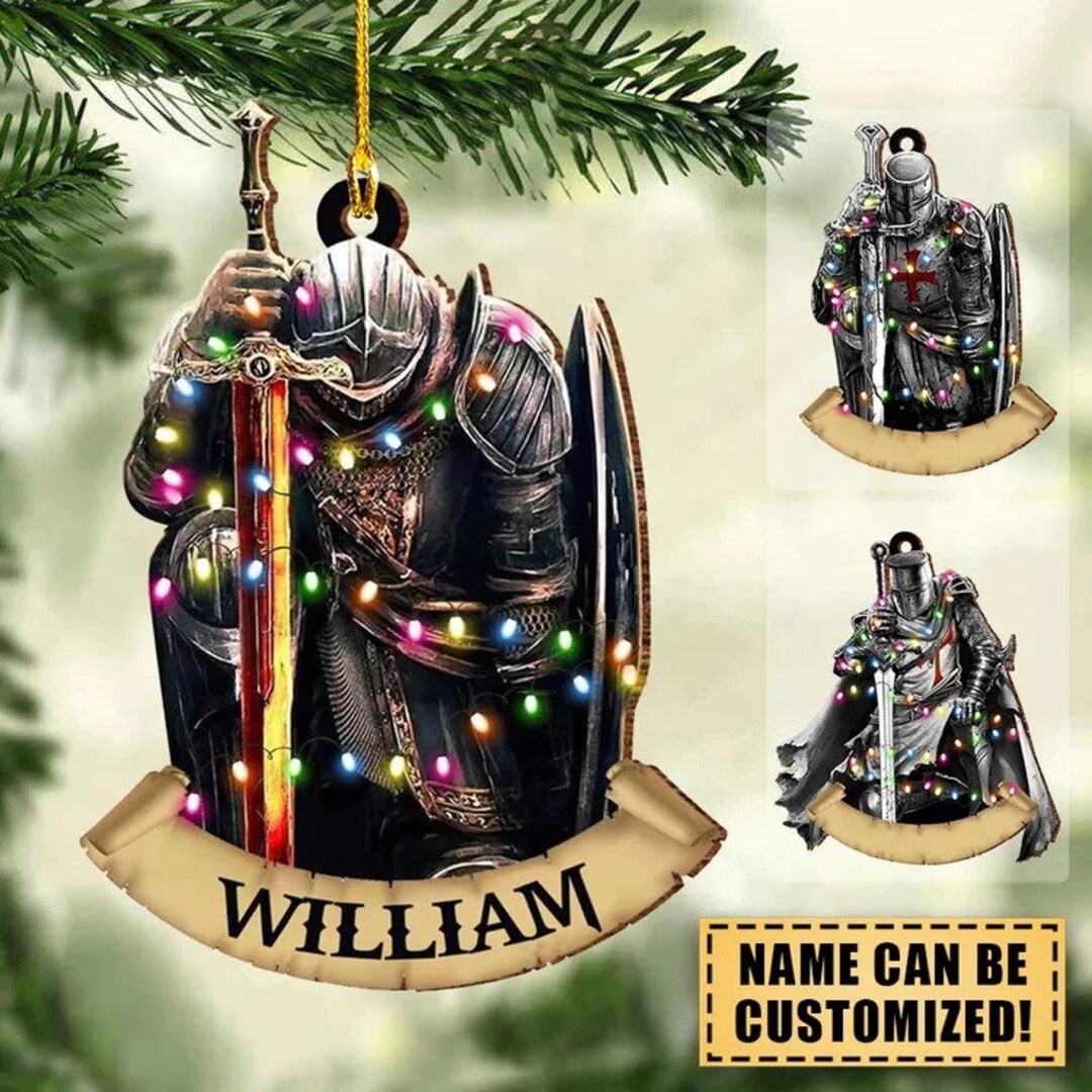 Personalized Armor of God Acrylic Ornament, Warrior Christmas Ornament ...
