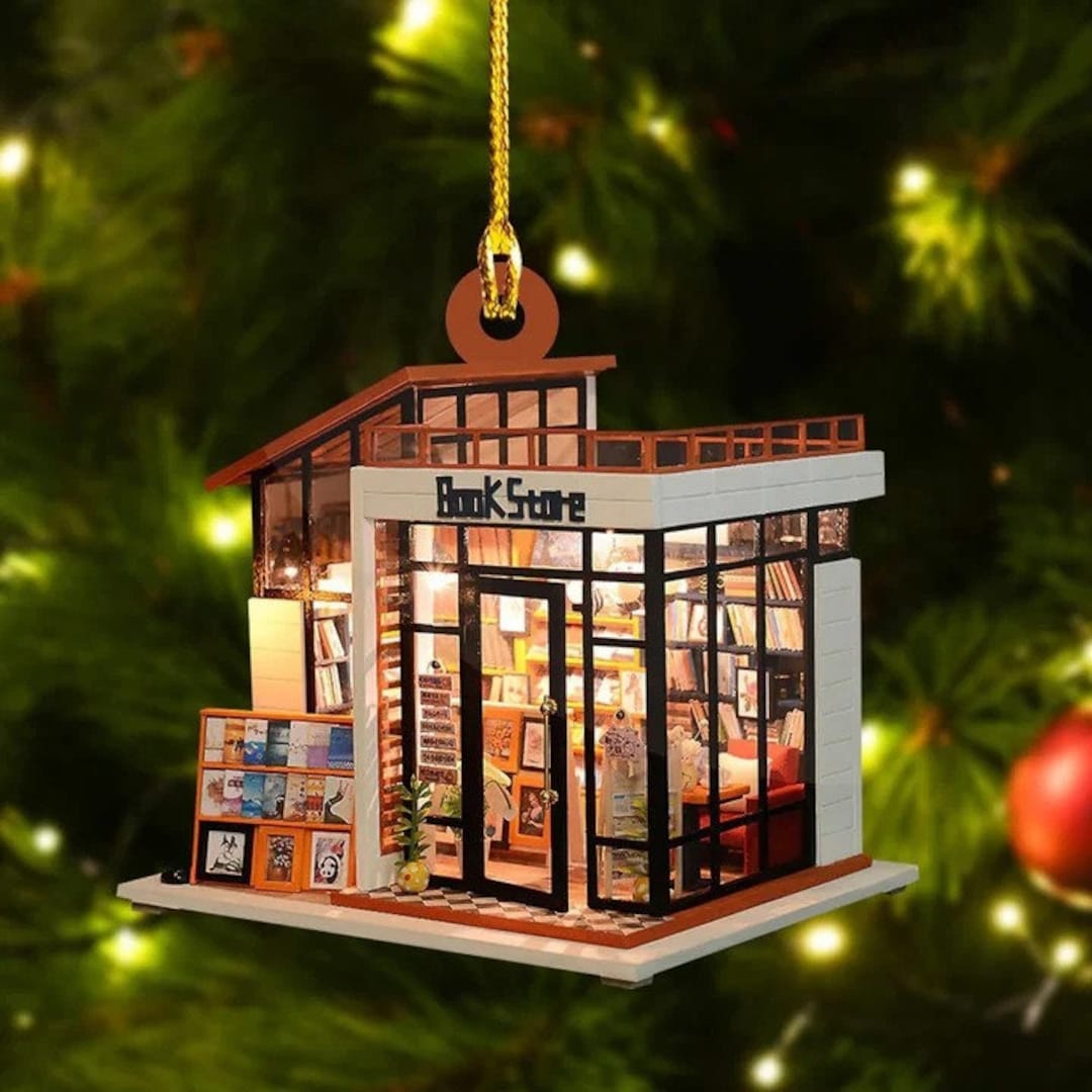 Book Store Ornament, Customized Bookshelves Custom Heart Shaped Acrylic ...