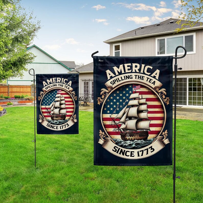 America Spilling the Tea Since 1773 Flag, Patriotic Freedom US Pride ...