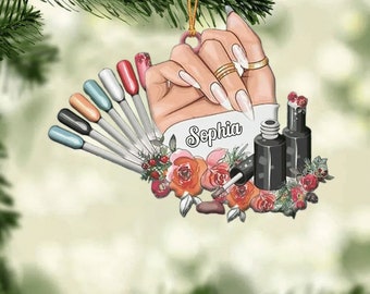 Personalized Nail Technician Manicurist Christmas Gift Custom Shaped ...
