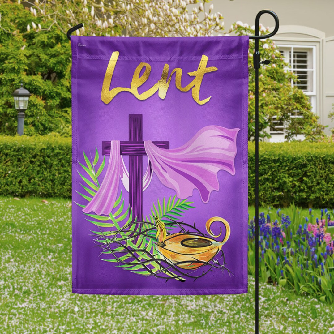 The Season of Lent Christian Flag, Happy Easter Day Flag, He is Risen ...