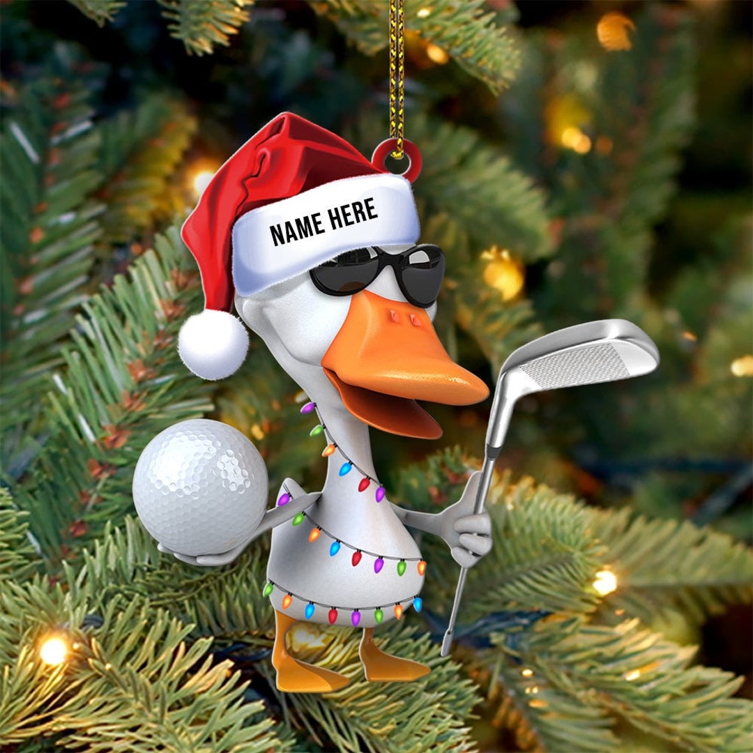 Personalized Golfing Duck Ornament, Golfing Duck Ornament, Golfing Duck ...