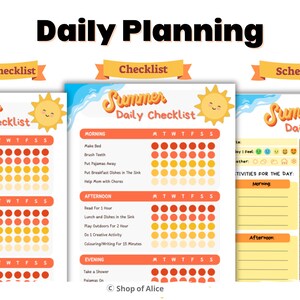 Digital Planner for Summer for Kids 2023, a Bundle . Chores Chart ...