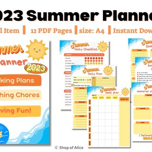 Digital Planner for Summer for Kids 2023, a Bundle . Chores Chart ...
