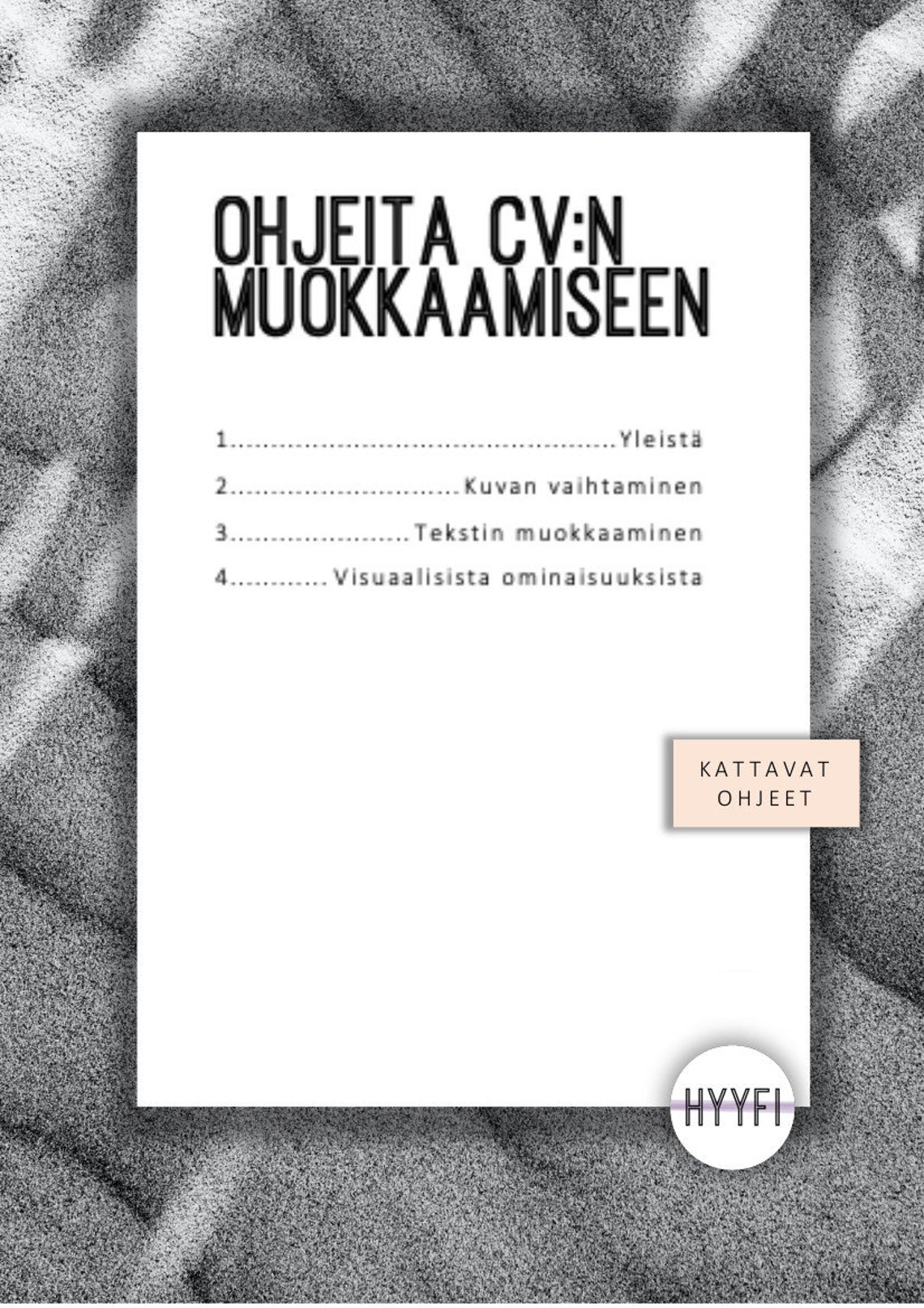 CV - Pohja Word - Tiedostona | Siisti & Tyylikäs Ulkoasu | Helposti ...