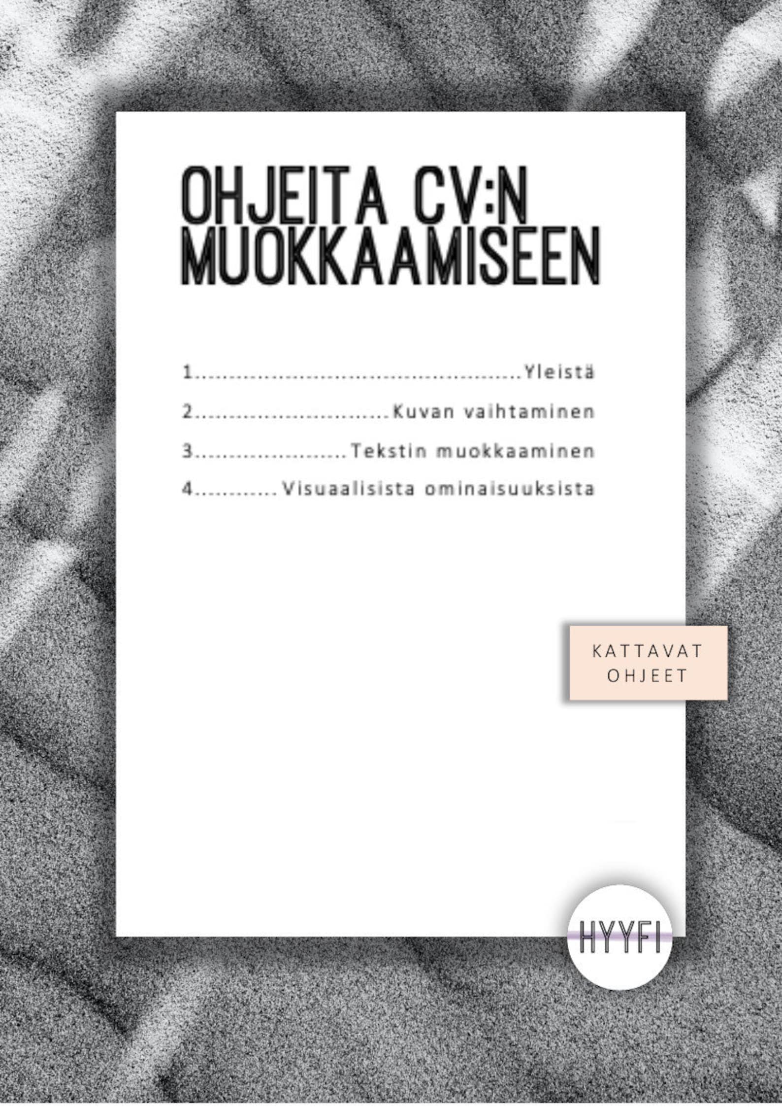 CV - Pohja Word - Tiedostona | Siisti & Tyylikäs Ulkoasu | Helposti ...