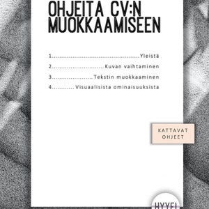 CV - Pohja Word - Tiedostona | Siisti & Tyylikäs Ulkoasu | Helposti ...