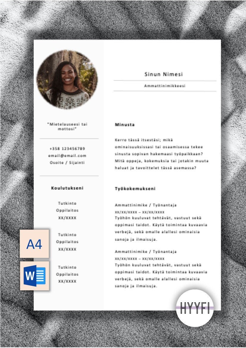 CV Vorlage Word File Gepflegter und stilvoller Look Einfach zu ...