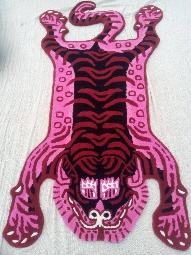 HAND TUFTED CARPET Tibetan Tiger Wool Carpet Grey Tiger - Etsy